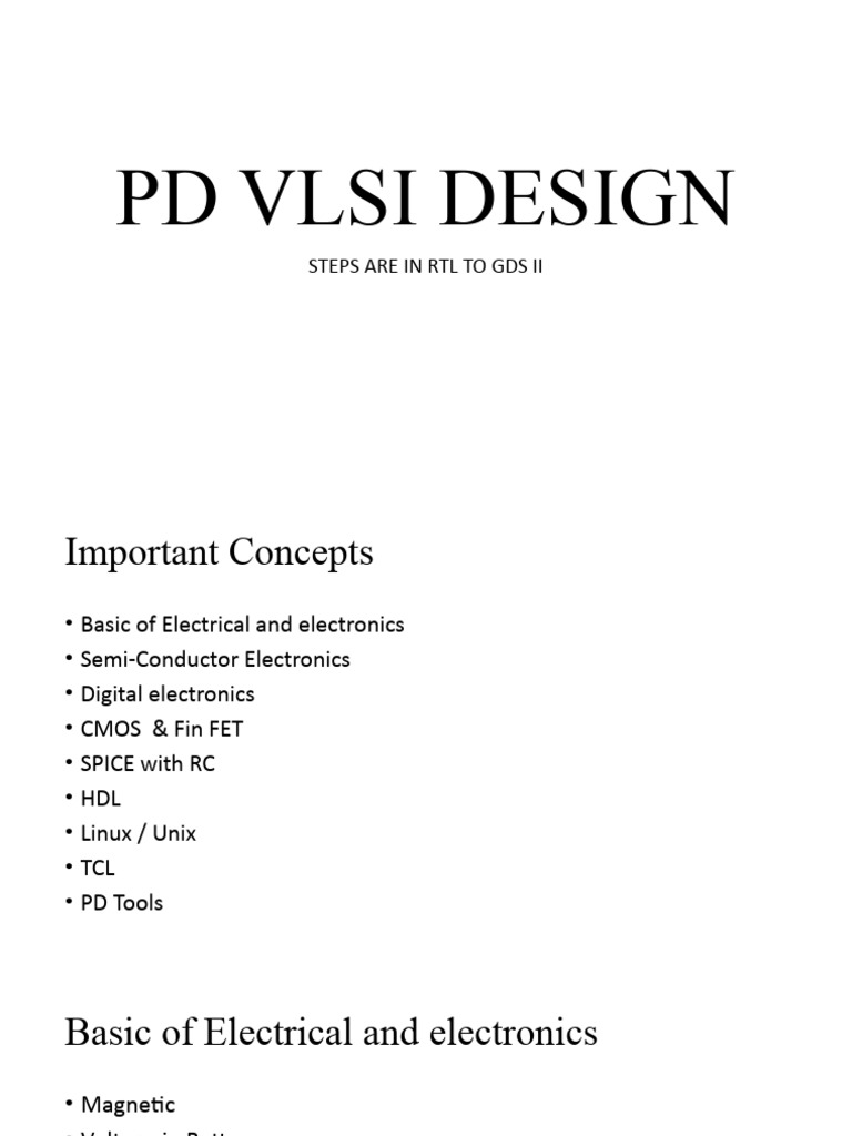 VLSI Design: RTL to GDS II Steps | PDF | Science & Mathematics | Computers