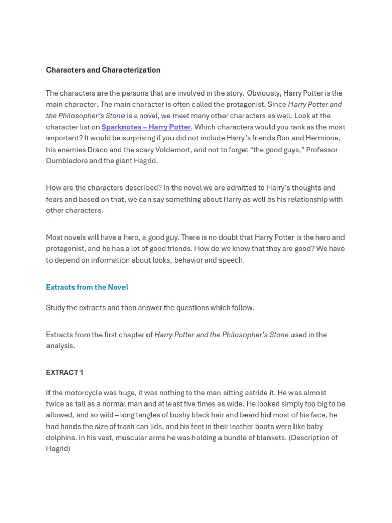 Character Analysis in Harry Potter | PDF | Narration | Narrative