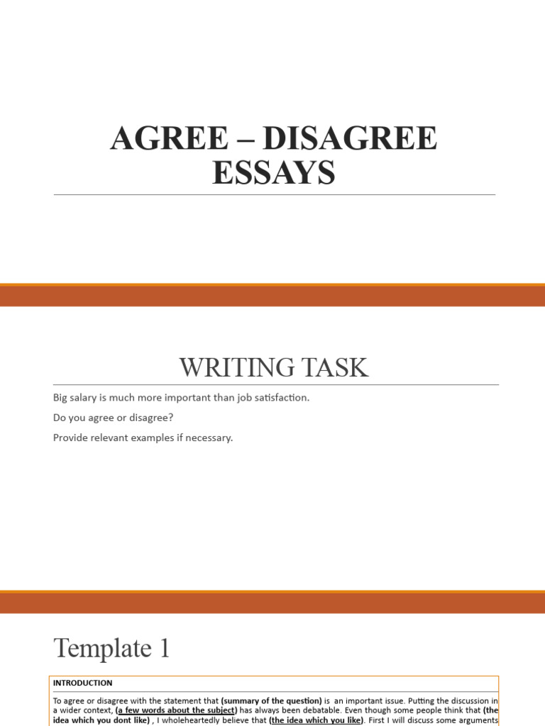 Agree-Disagree Essay Template | PDF | Reason | Argument