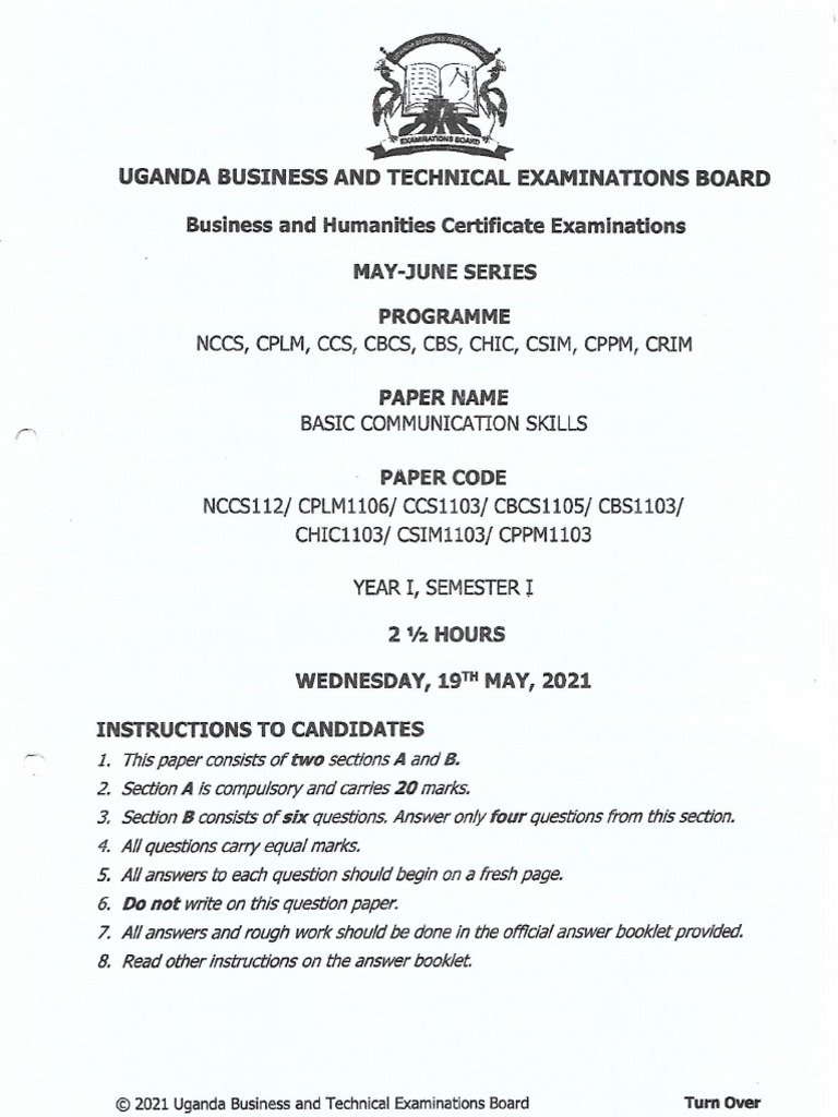 Basic Communication Skills Nccs112 May 2021 | PDF