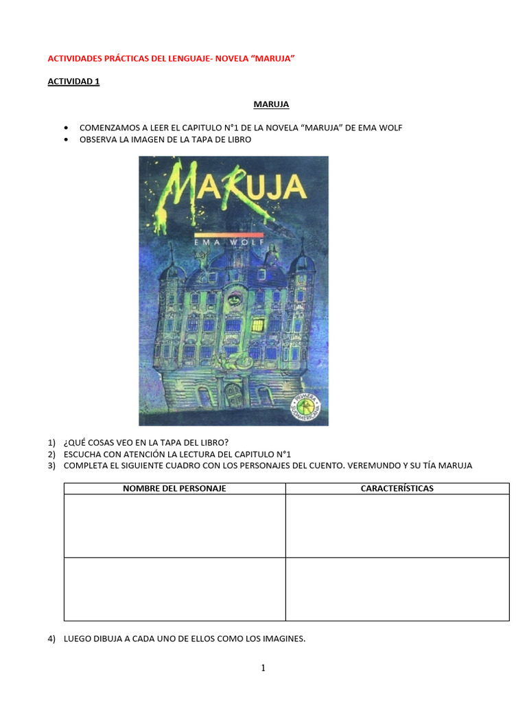 Actividades Maruja - 5° | PDF