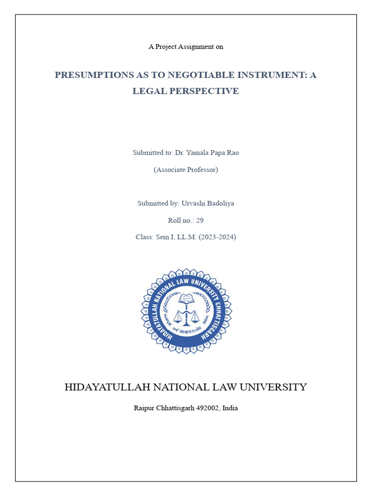 Negotiable Instrument | PDF | Negotiable Instrument | Common Law