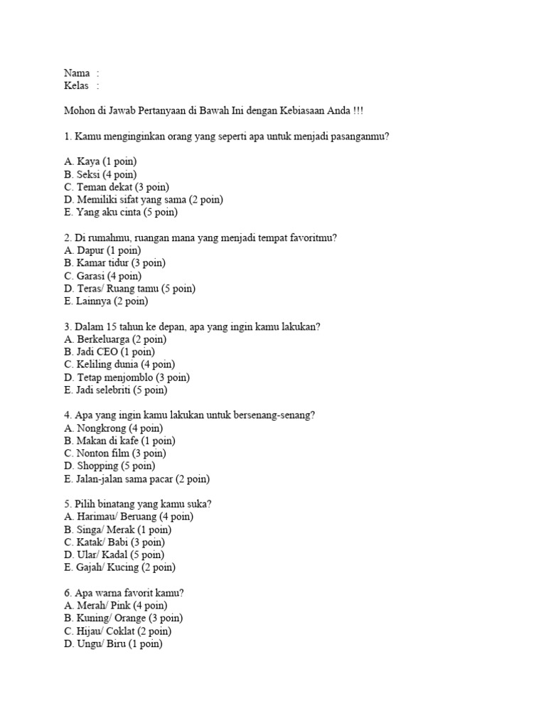 Tes Psikologi | PDF | Karier & Perkembangan | Pengembangan Diri