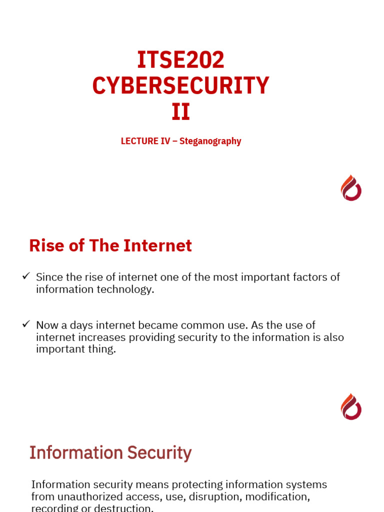 Lecture 4 - Steganography | PDF | Information | Cryptography