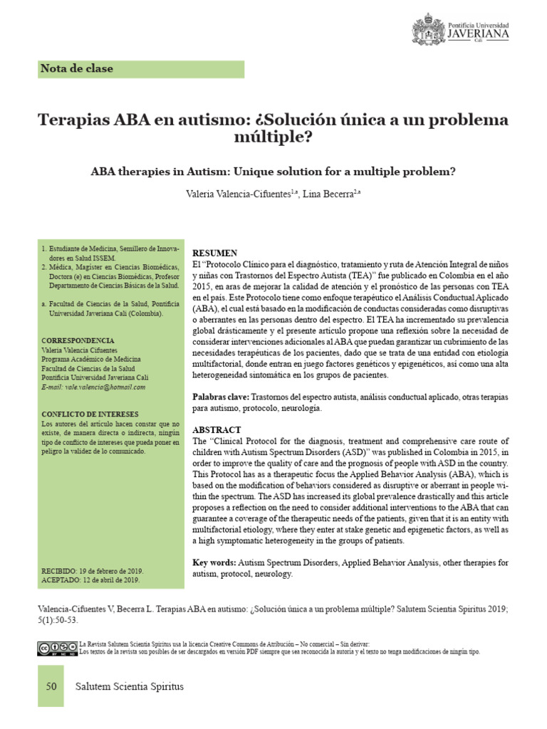 ABA en Autismo: ¿Una Solución Única? | PDF | Espectro autista ...