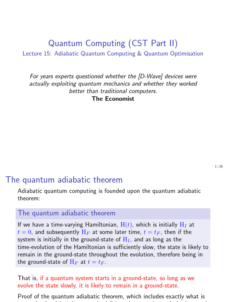 Adiabetic Quantum | PDF | Mathematical Optimization | Quantum Computing