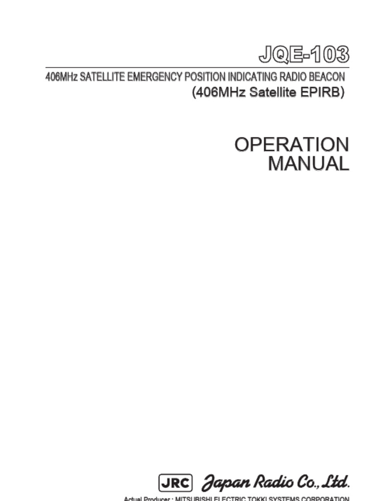 307-EPIRB JRC JQE-103 Instruct Manual 25-11-2015 | PDF ...