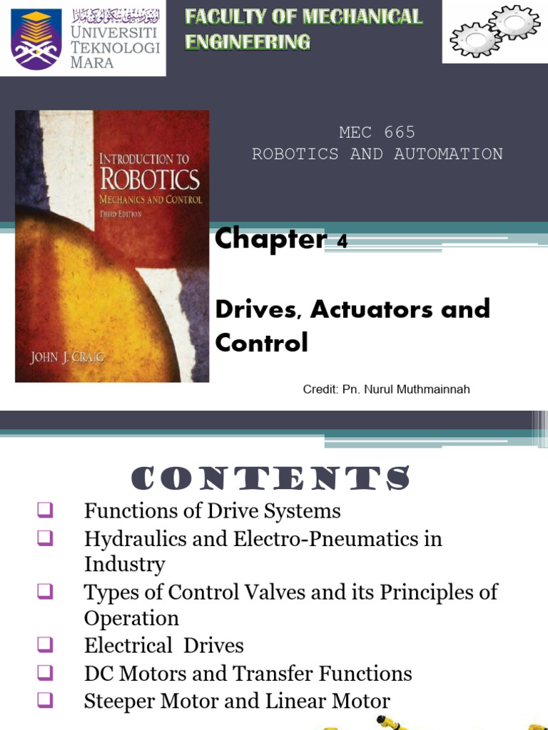 Ch4 Drives, Actuators and Control | PDF | Actuator | Hydraulics