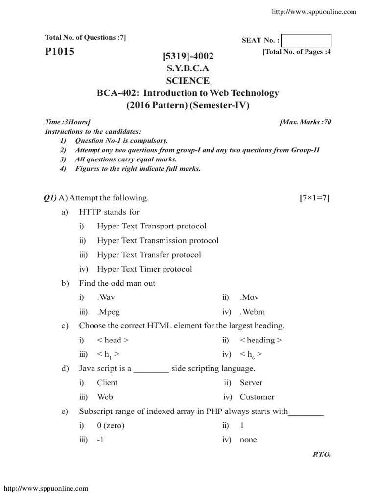 Webtech Que Paper | PDF | Java Script | World Wide Web