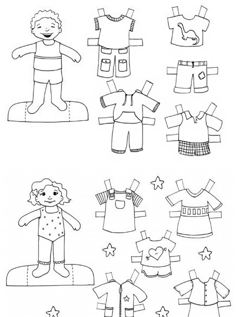 Niños y Niñas para Colorear y Vestir | PDF