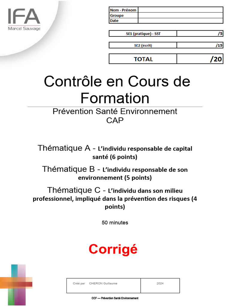 CCF PSE CAP 2024 : Santé et Environnement | PDF | Sommeil