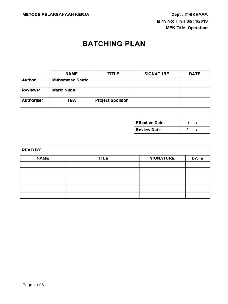 3.metode Kerja Batching Plan | PDF