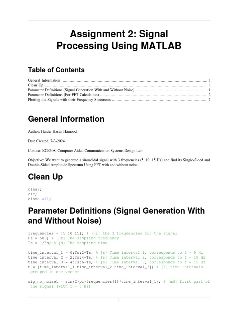 Signal Processing Assignment2 | PDF | Spectral Density | Frequency