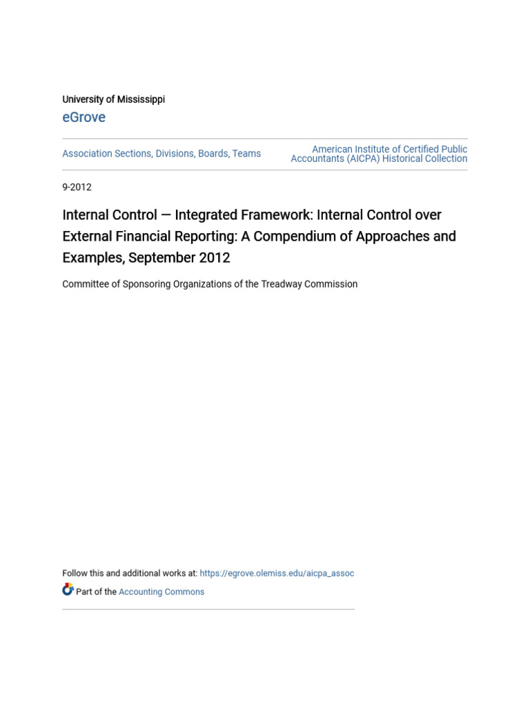 Internal Control - Integrated Framework - Internal Control Over Ex | PDF | Internal Control ...