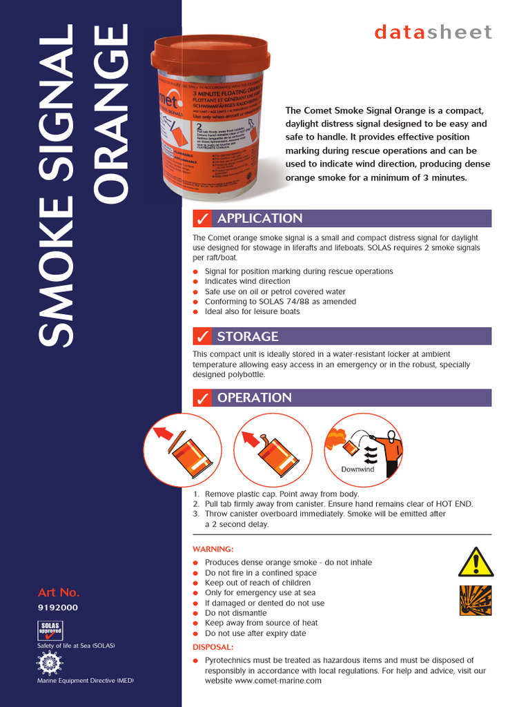 Comet Orange Smoke Signal Manual | PDF