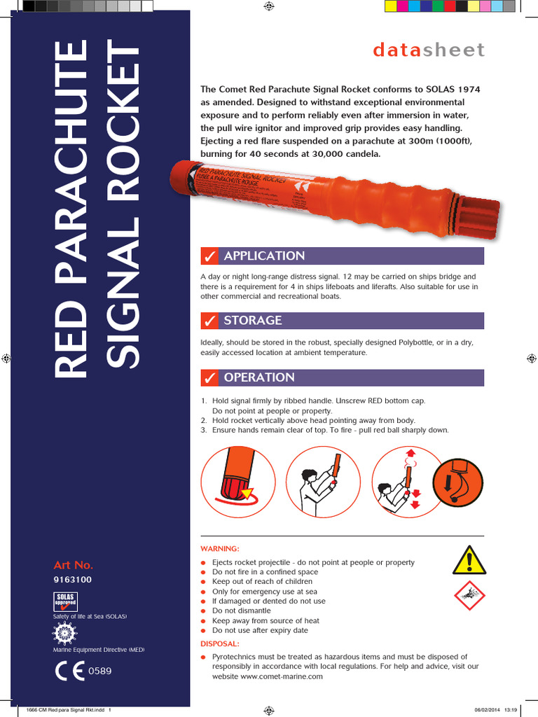 Red Parachute Signal Rocket Manual | PDF