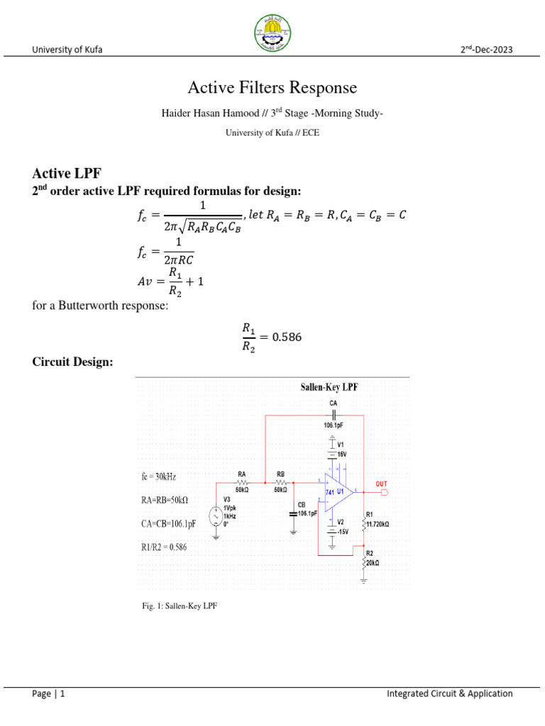 Active_Filters_In_Multisim | PDF | Electronics | Electrical Circuits