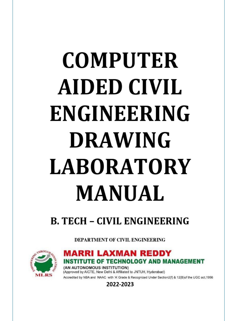 Computer Aided Civil Engineering Drawing Lab Manual 1 R19 2year