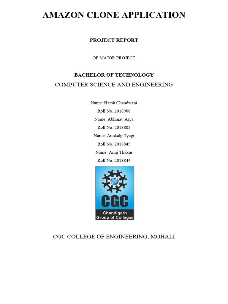 Amazon Clone Synopsis | PDF | Web Development | Computer Science