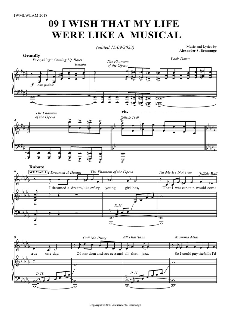 I Wish That My Life Were Like A Musical (Solo + Ensemble) | PDF