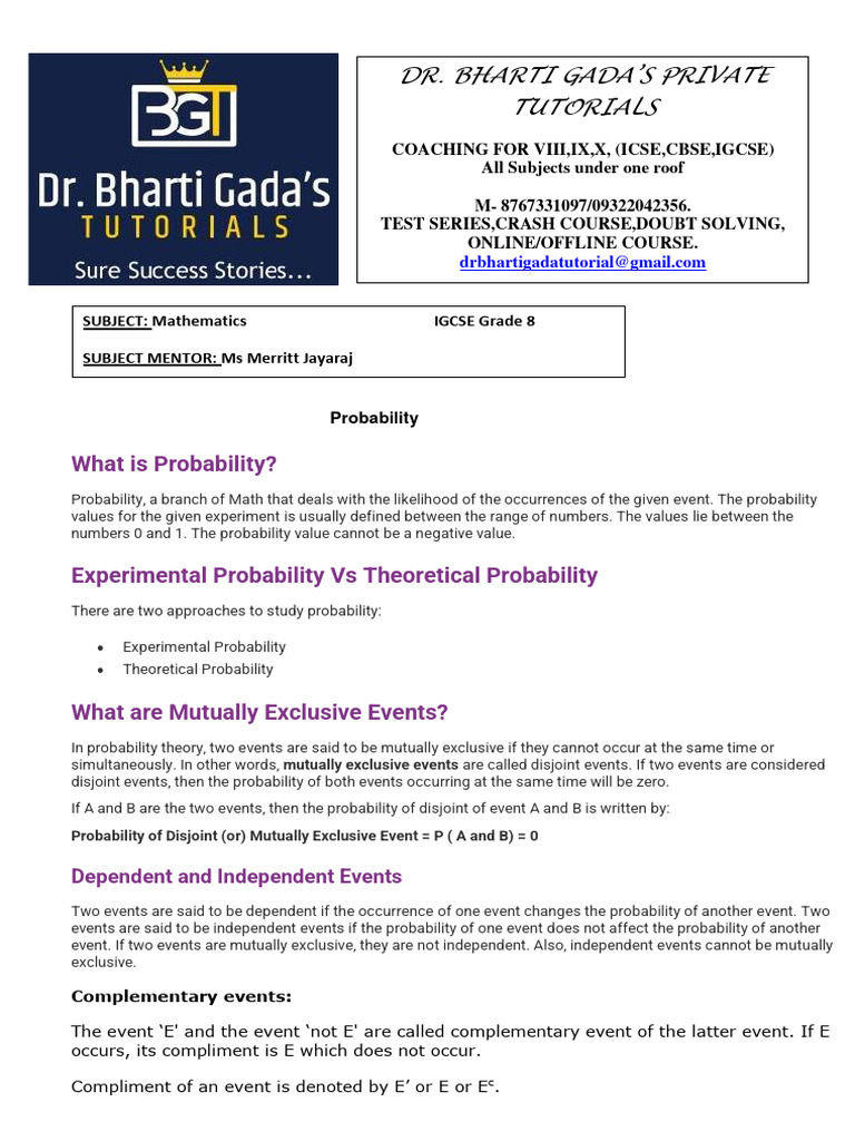Probability Worksheet | PDF | Probability | Science