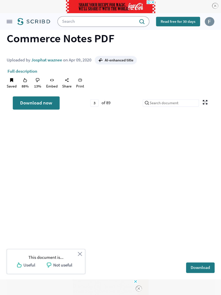 Commerce Notes for Students | PDF | Scribd | Cyberspace