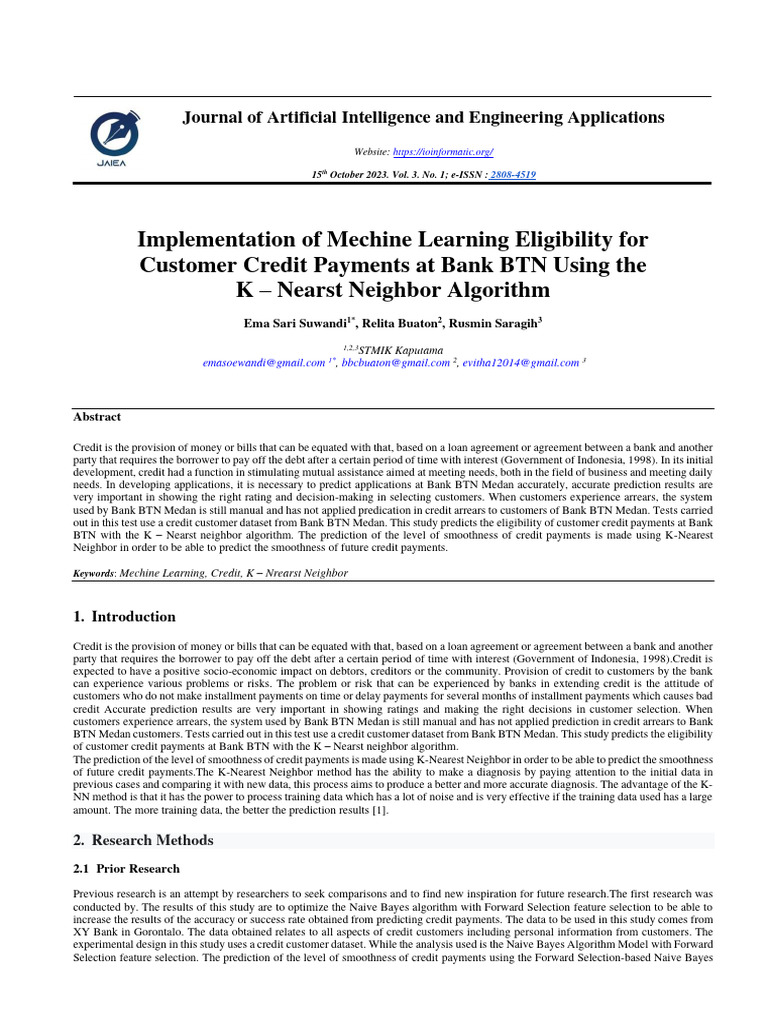 Implementation of Mechine Learning Eligibility For Customer Credit ... Implementation of Mechine Learning Eligibility For Customer Credit ...