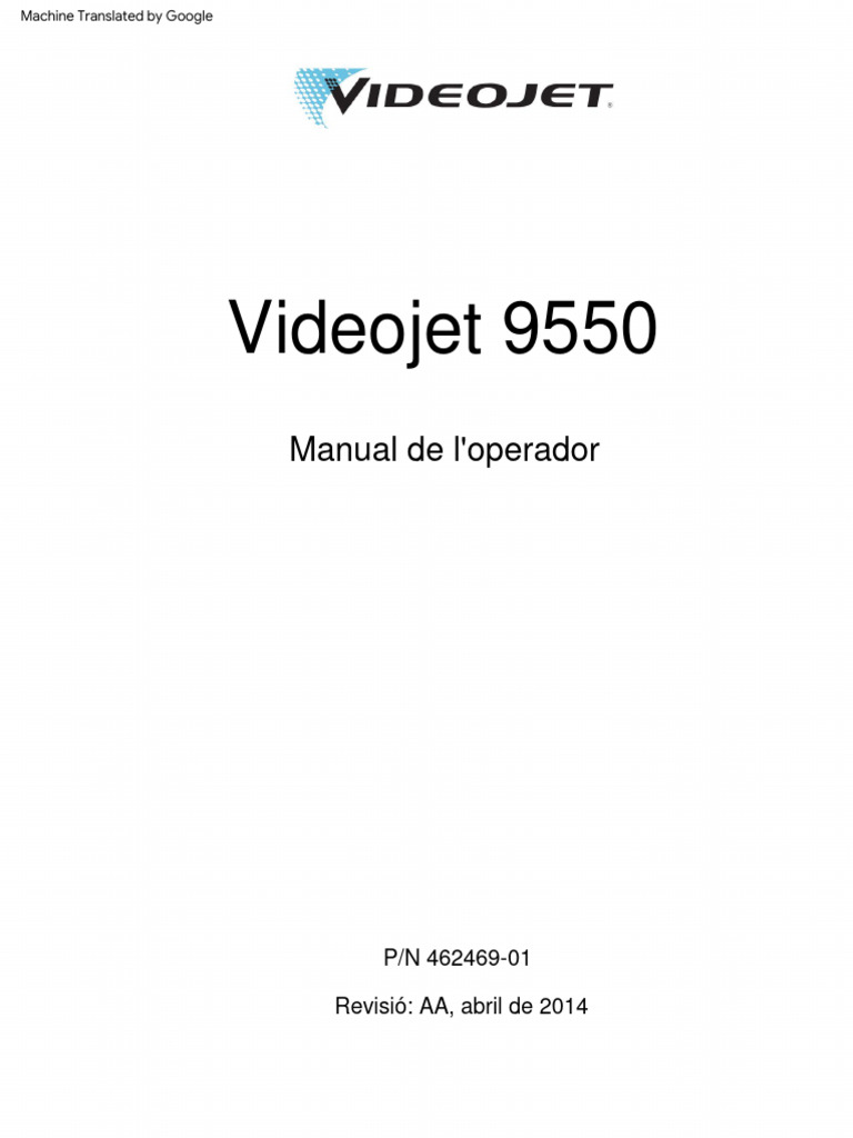 9550-Manual Videojet 9550 Pamasol Etiqueta de Caixa | PDF