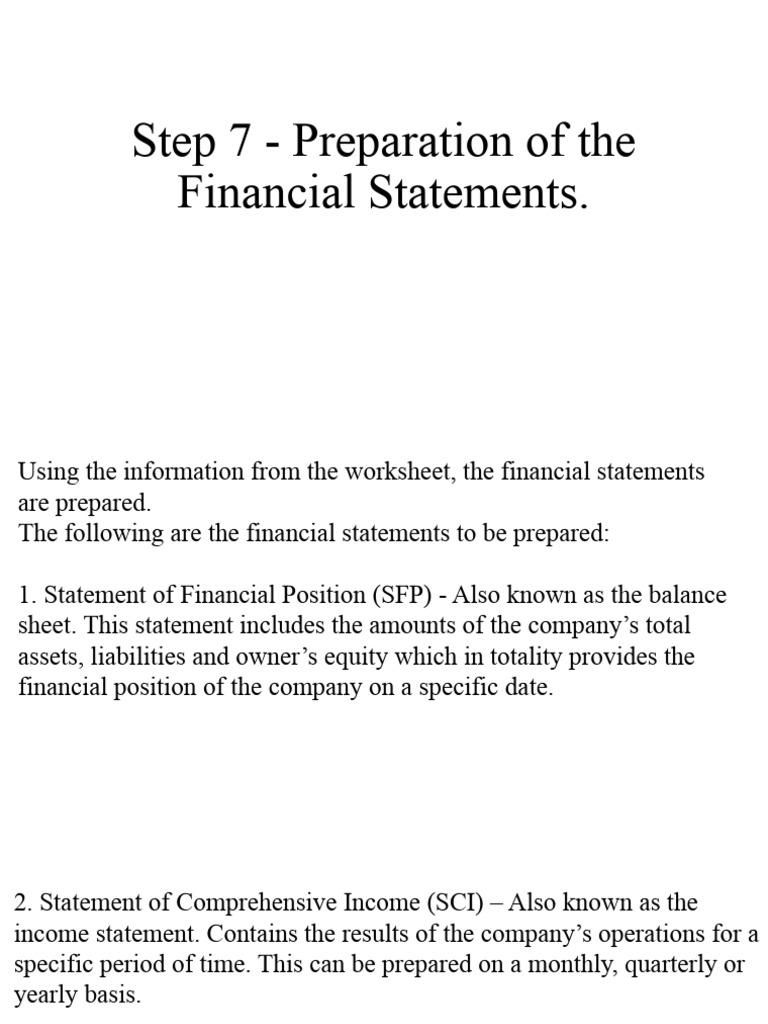Step 7 Preparation of The Financial Statements | PDF | Finance & Money ...