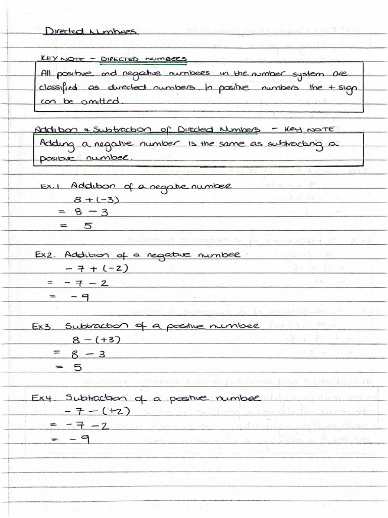 1.2 Directed Numbers | PDF