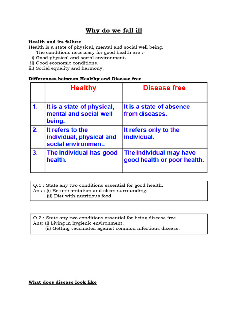 Why Do We Fall Ill | PDF | Infection | Pathogen