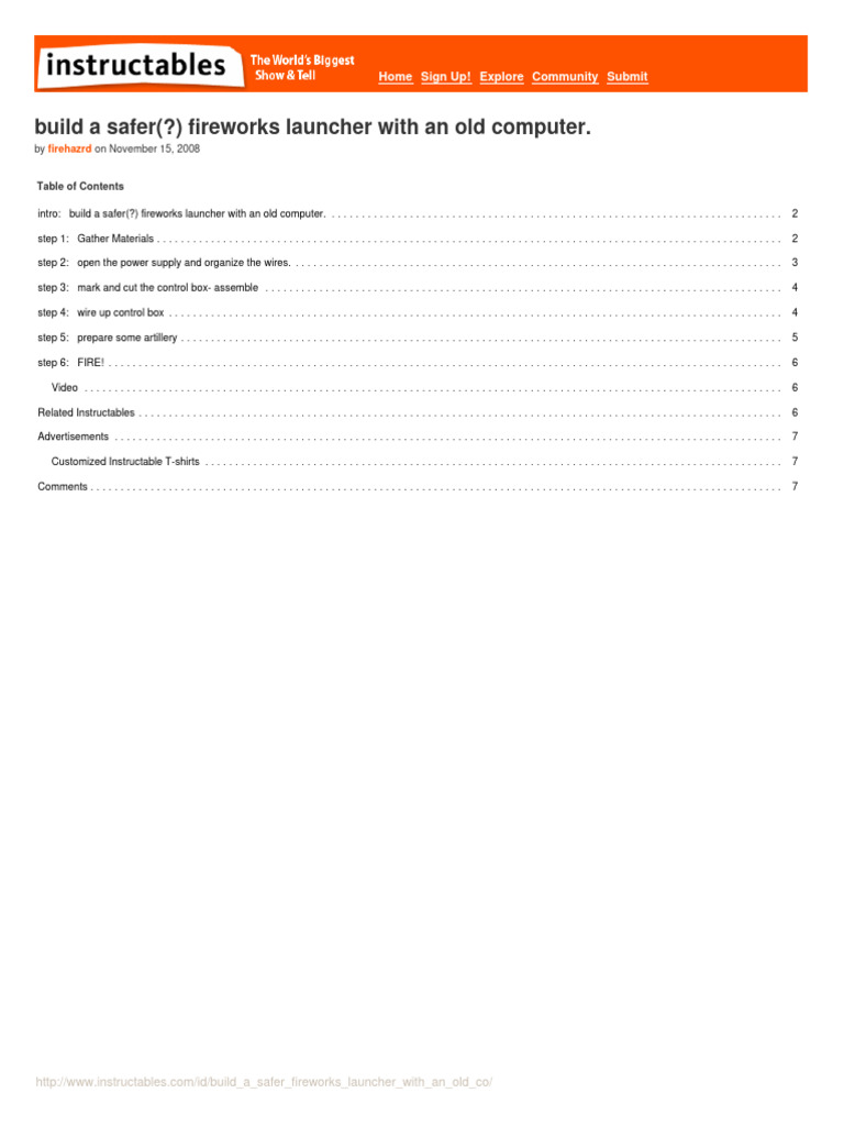 Build A Safer Fireworks Launcher With An Old Co | PDF | Printed Circuit ...