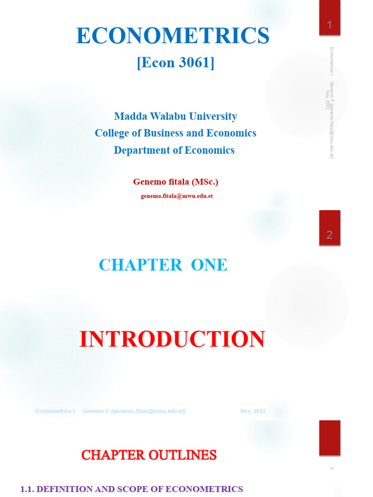 CH 1 Econometrics | PDF | Econometrics | Level Of Measurement CH 1 Econometrics | PDF | Econometrics | Level Of Measurement