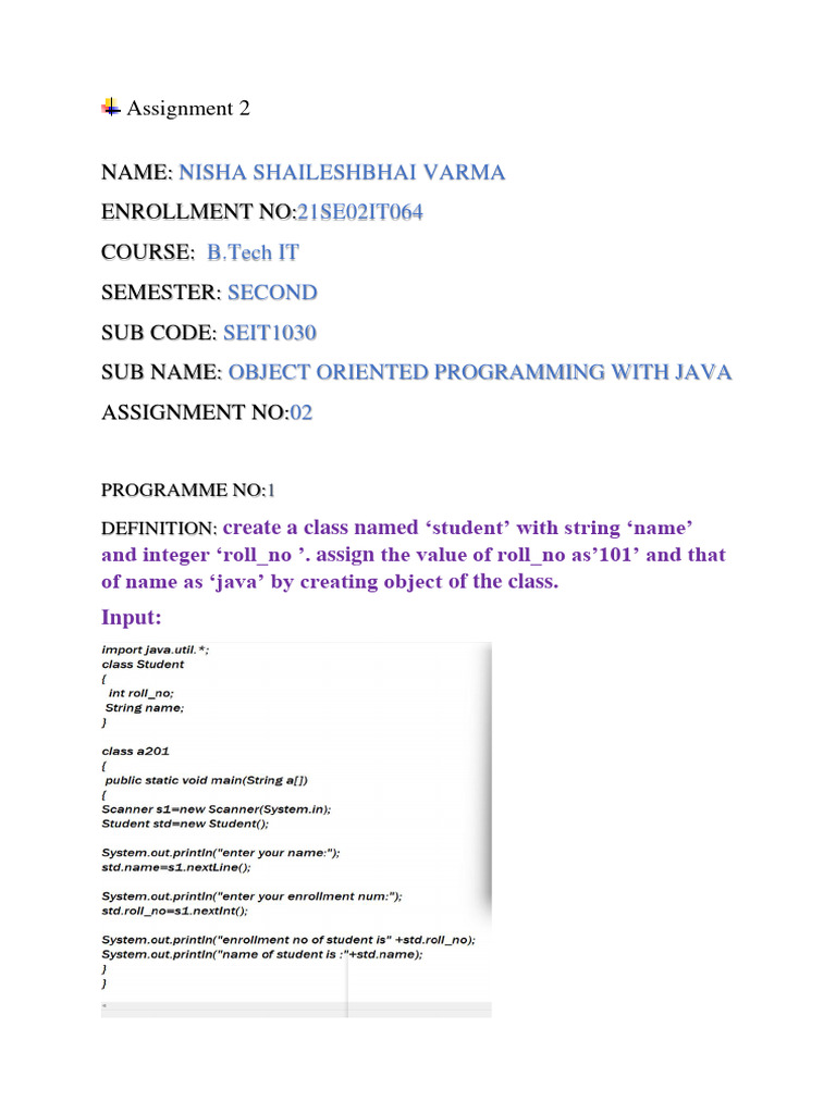 Java As-2 | PDF | Method (Computer Programming) | Constructor (Object Oriented Programming)