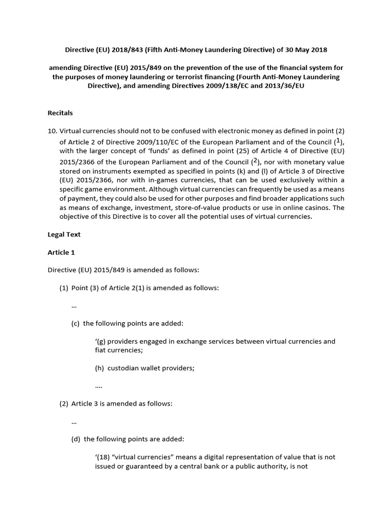 AMLD 5 - Law Text Snippets | PDF