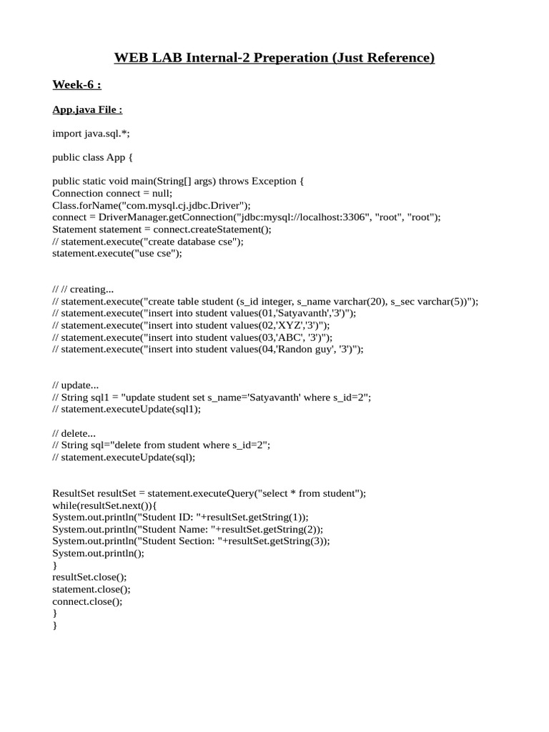 Web Internal Prep | PDF | Data Management Software | Data Management