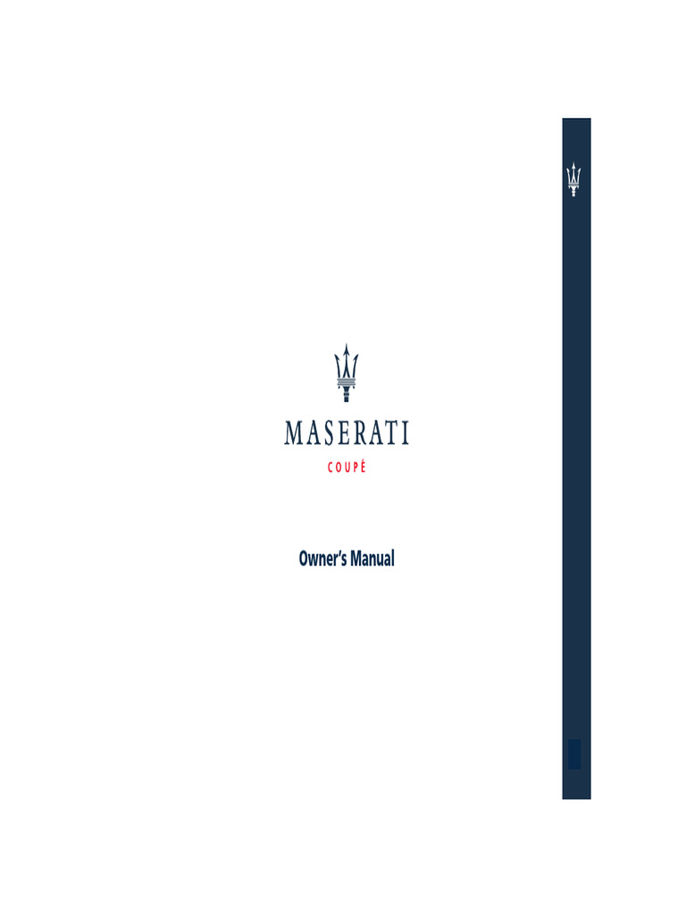 Maserati Coupe Owner Manual | PDF | Seat Belt | Manual Transmission