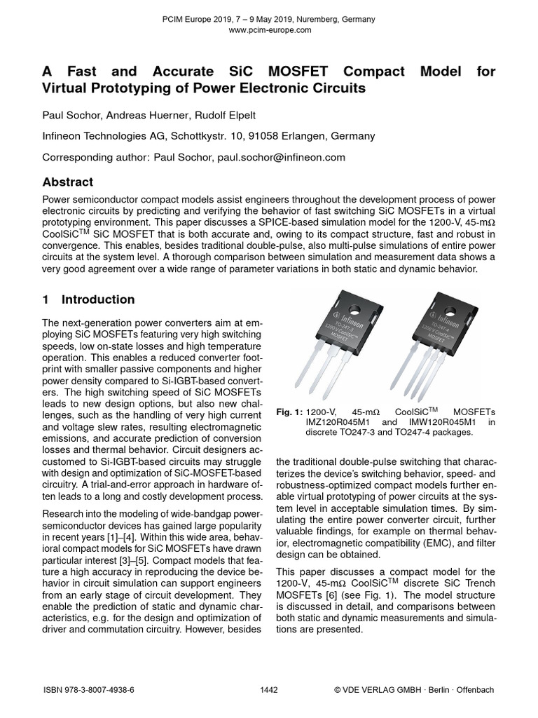 Infineon Pcim 2019 A Fast And Accurate Sic Mosfet