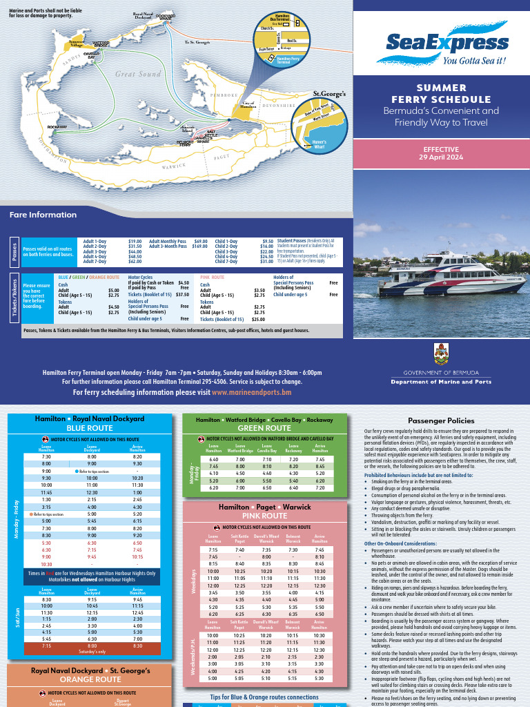Summer Ferry Schedule 2024 | PDF | Ferry
