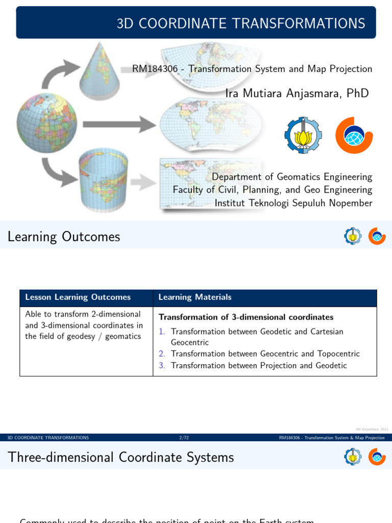 10 STPP 3D Coordinate Transformation | PDF | Latitude | Geodesy