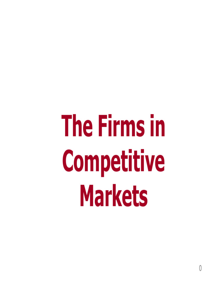 Firms in Competitive Market | PDF | Perfect Competition | Profit ...