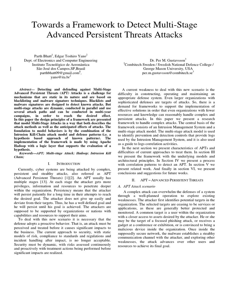 Aricle-Towards A Framework To Detect Multi-Stage | PDF | Security | Computer Security
