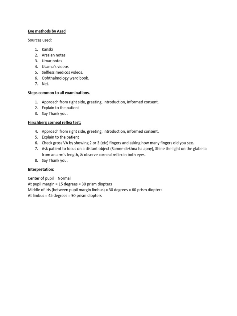 Eye Methods | PDF | Visual Acuity | Vision