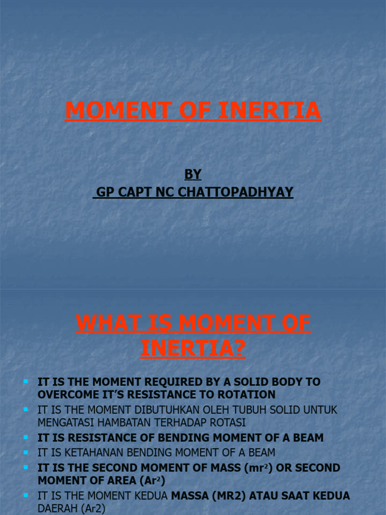 Moment of Inertia Fundamentals | PDF | Classical Geometry | Mechanics