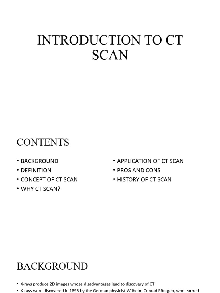 Overview of CT Scan Technology | PDF | Ct Scan | Clinical Medicine