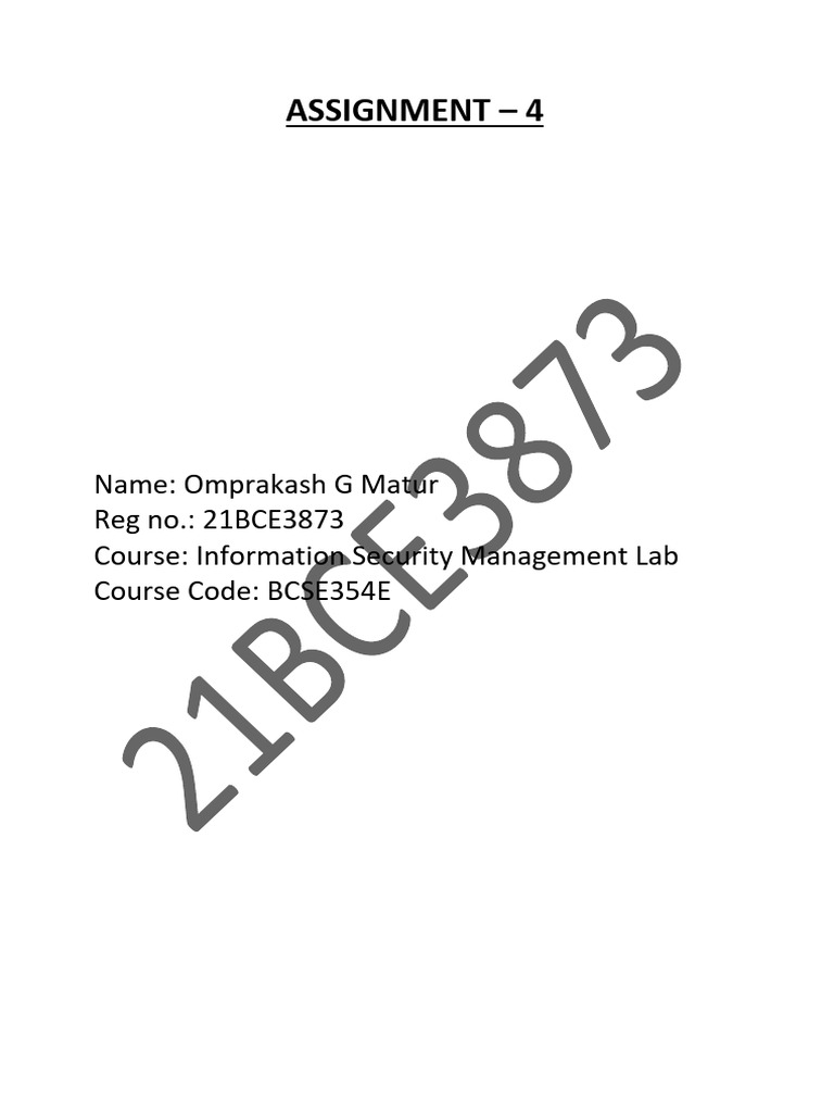 ISM Assignment 4 | Download Free PDF | Router (Computing) | Ip Address