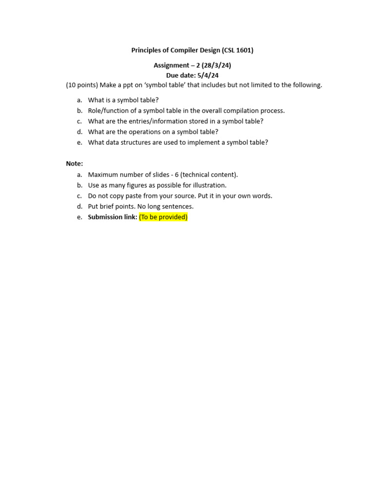 2024 POCD (CSL 1601) Assignment 2 | PDF