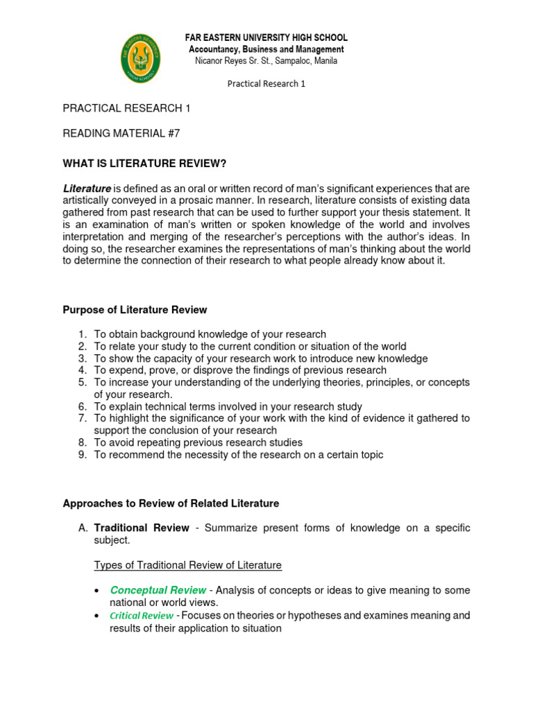 PR1_READING_07-What is Literature Review-mod2 | PDF | Knowledge | Scientific Method