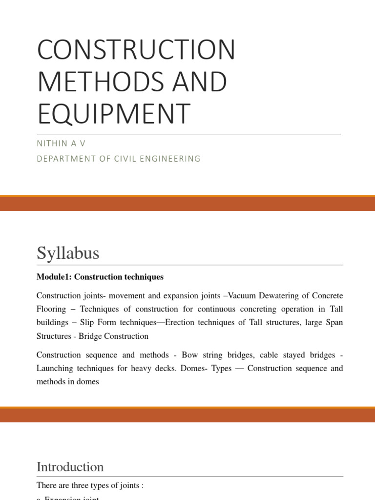 Construction Methods and Equipment Overview | PDF | Concrete | Dome