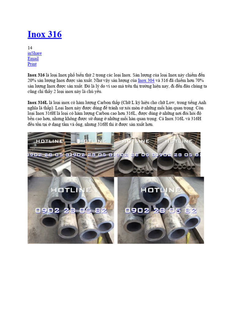 Inox 316 | PDF